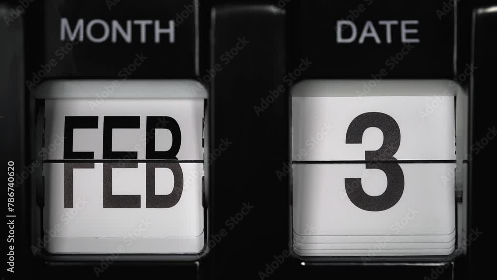 Vidéo Stock retro flip calendar with a date change from the second of ...