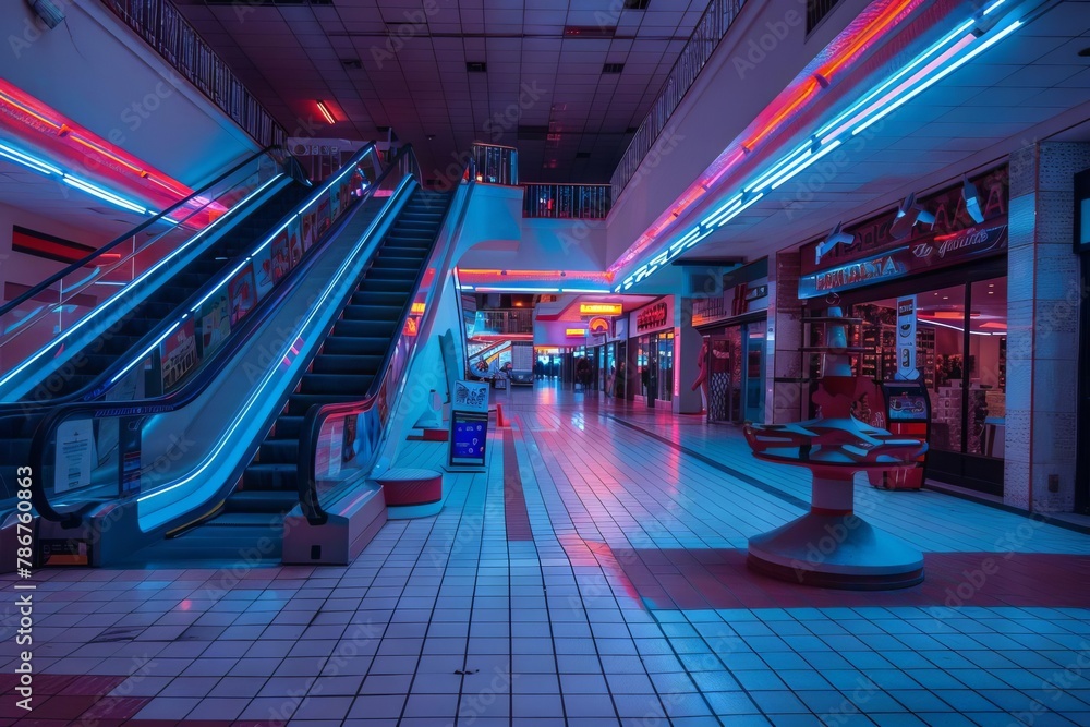 nostalgic 90s shopping mall liminal space retro vintage aesthetic Stock ...