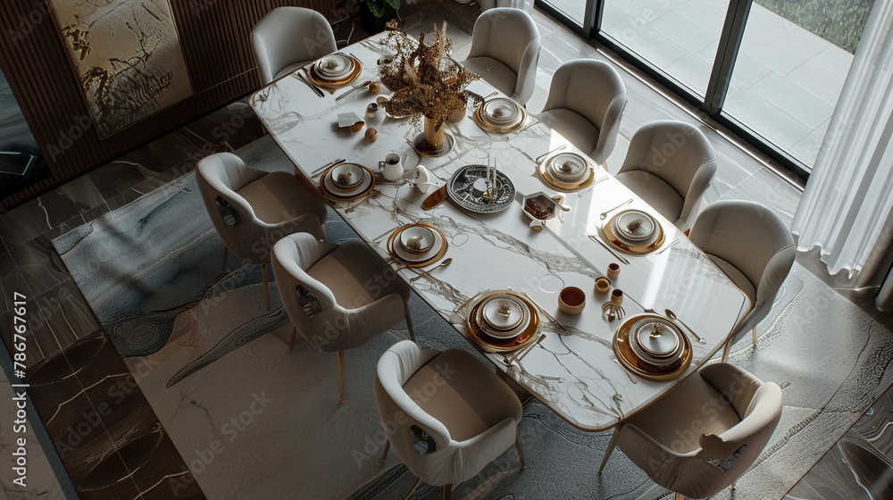 Experience luxury and refinement with a bird's-eye view of a marble ...