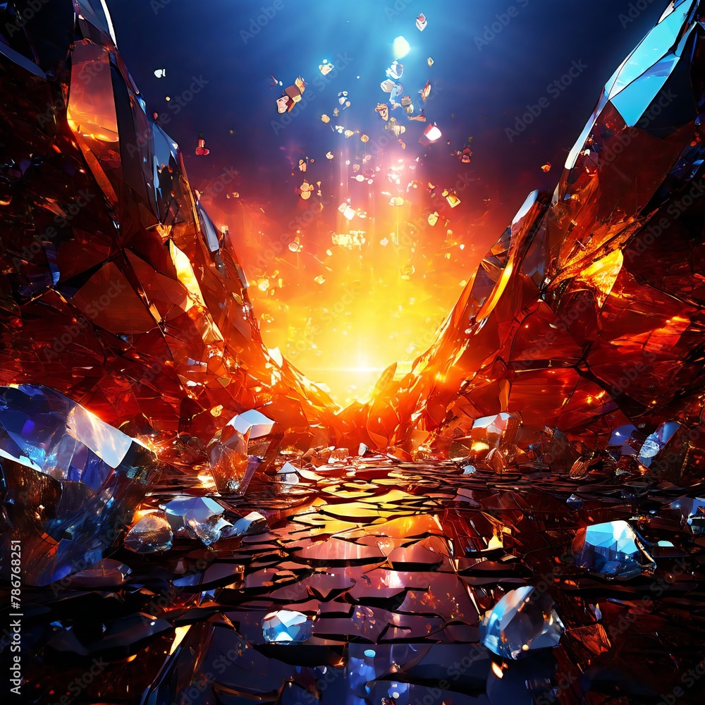 Crystalline transparent Broken glass mockup Window texture Generate Ai ...