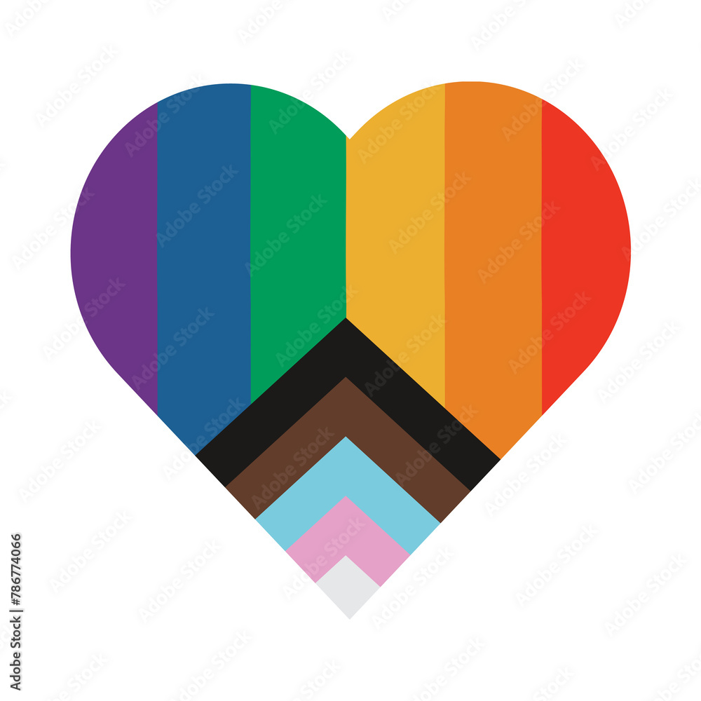 Illustration Of A Gay Pride Heart Lgbtq Isolated On White Background