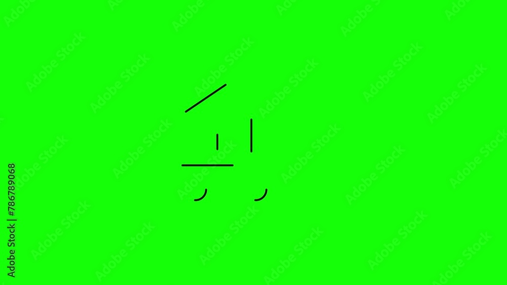 Shopping cart with house line icon on white background 4k video ...