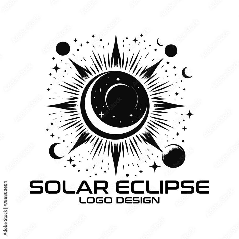 Solar Eclipse Vector Logo Design Stock Vector | Adobe Stock