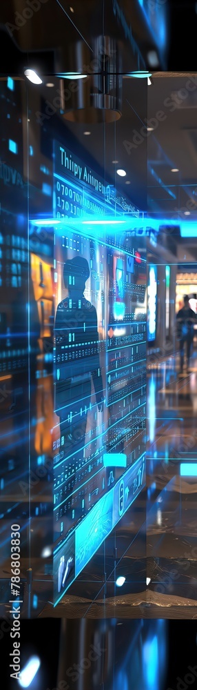 An animated holographic display in a shopping mall demonstrates how ...