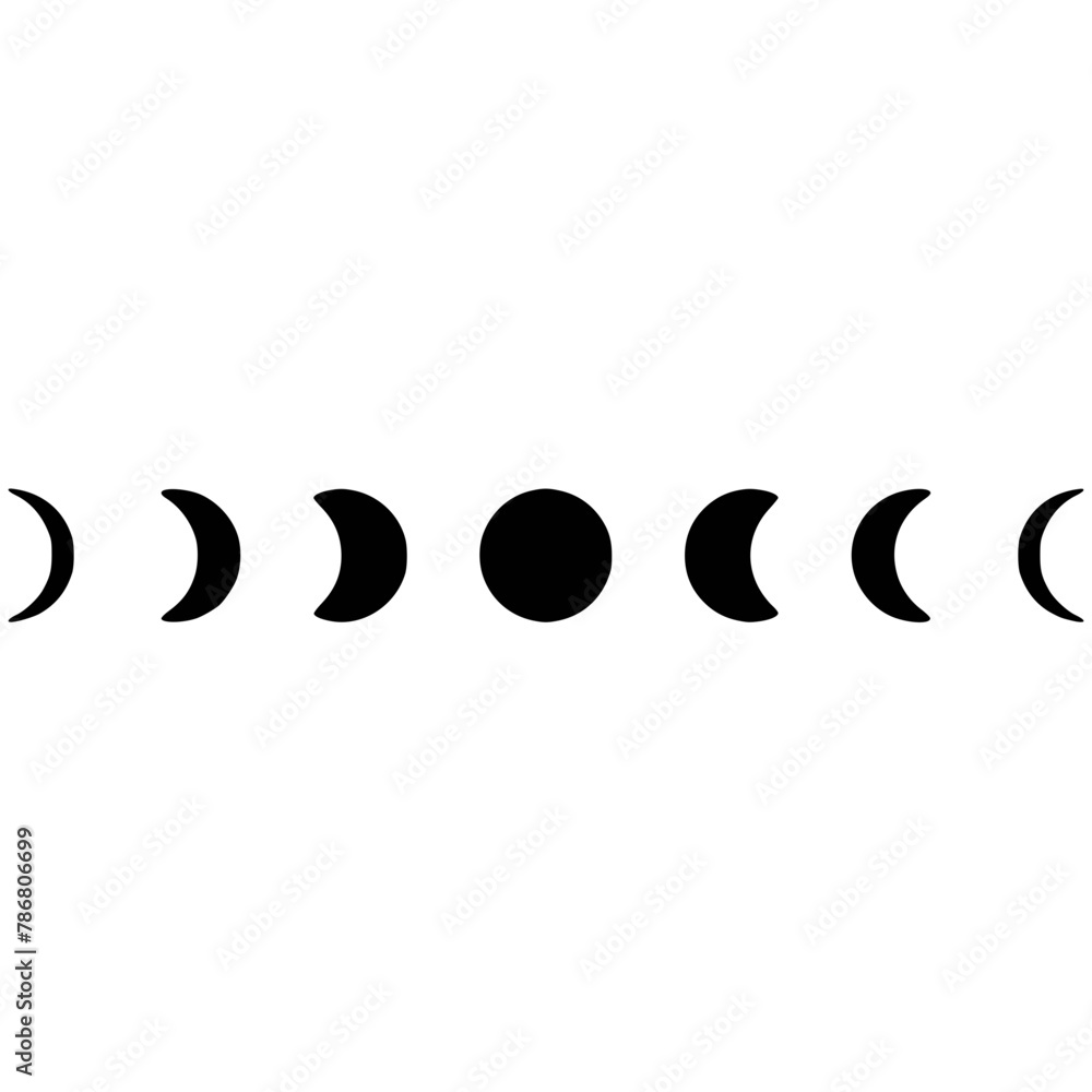 Vecteur Stock Moon Bundle, Moon Phases, Lunar Phases, Moon Phase ...