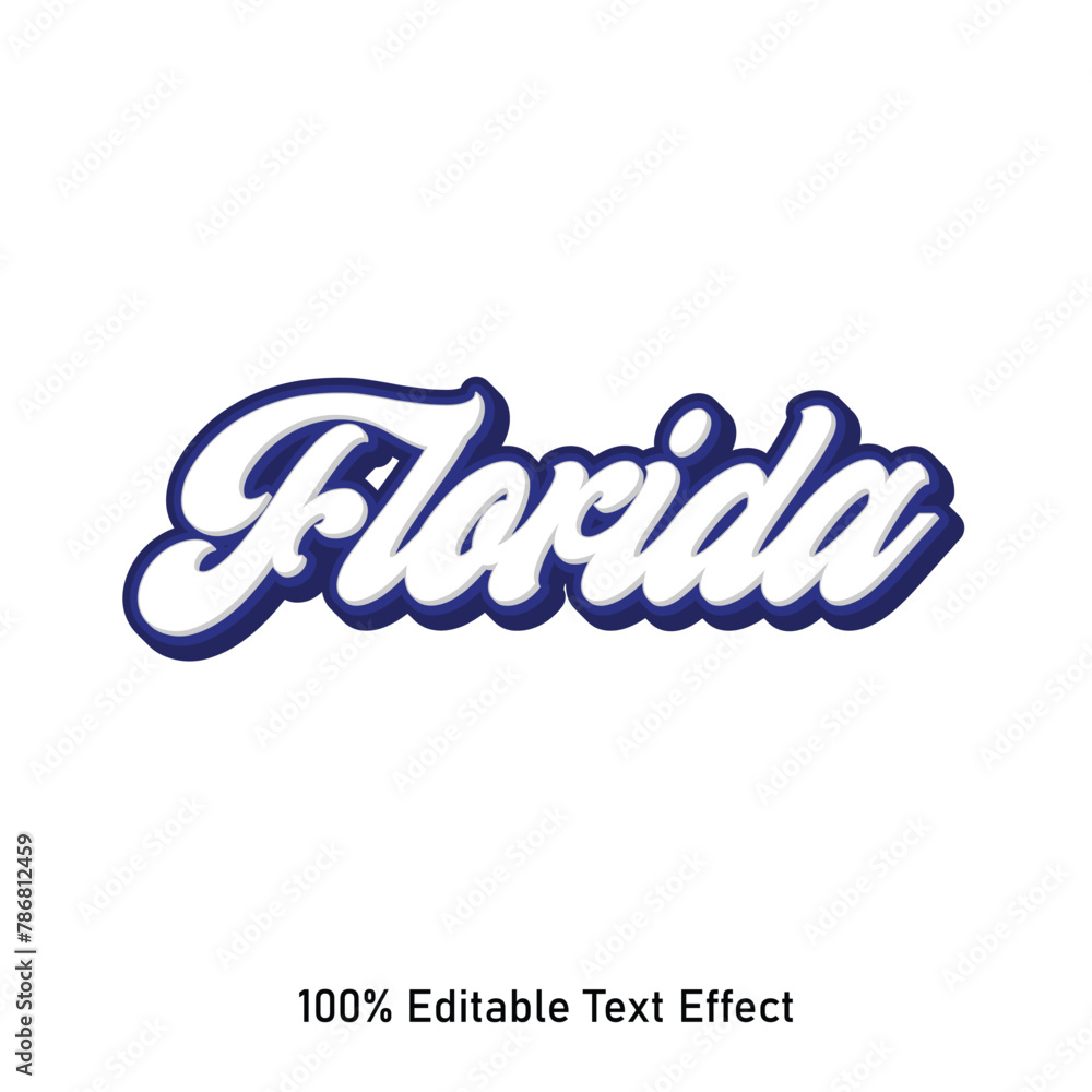 Florida text effect vector. Editable college t-shirt design printable ...