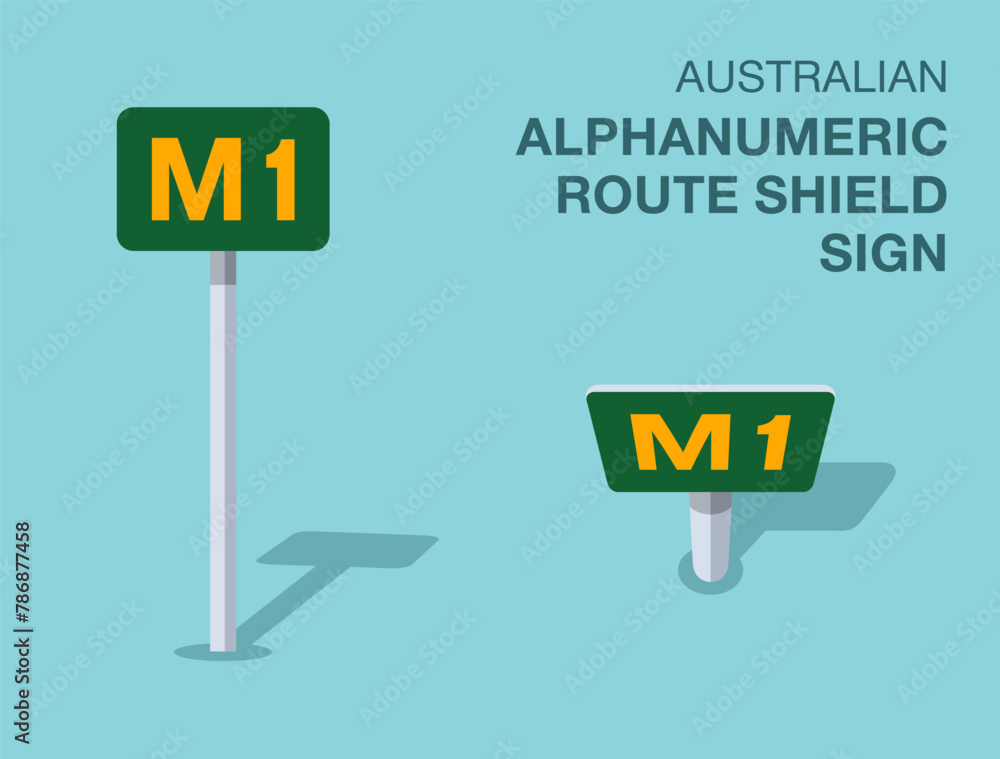 Traffic regulation rules. Isolated Australian "alphanumeric route ...
