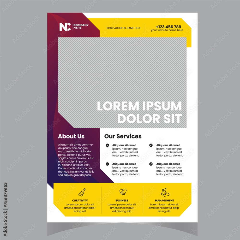 poster flyer pamphlet brochure cover design layout space for photo ...