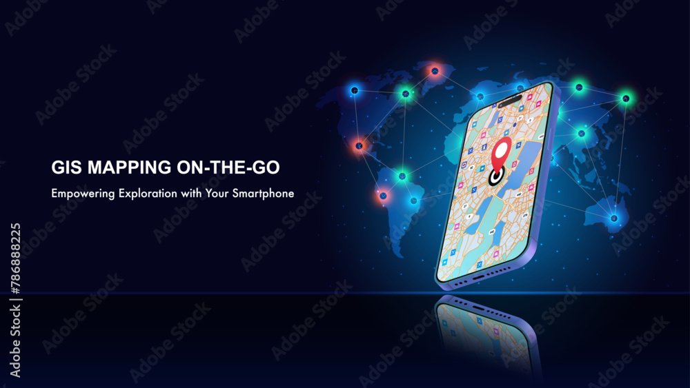 Grafika wektorowa Stock: GPS Navigation, Mobile GPS Maps and GIS ...