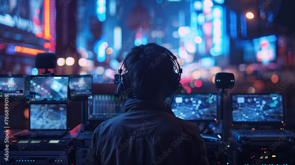 Foto de Create a real-time digital broadcast scene highlighting ...