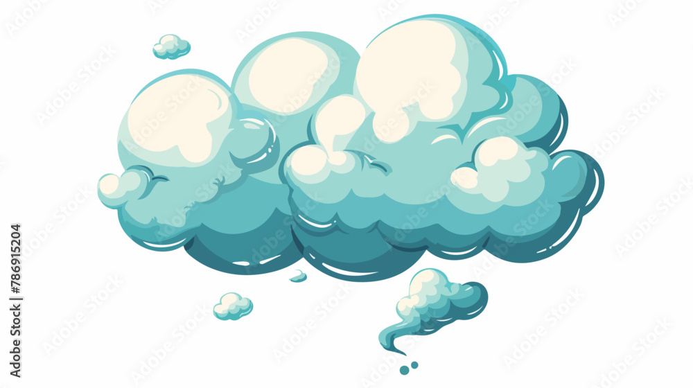 Cartoon thought cloud flat vector isolated on white background Stock ...