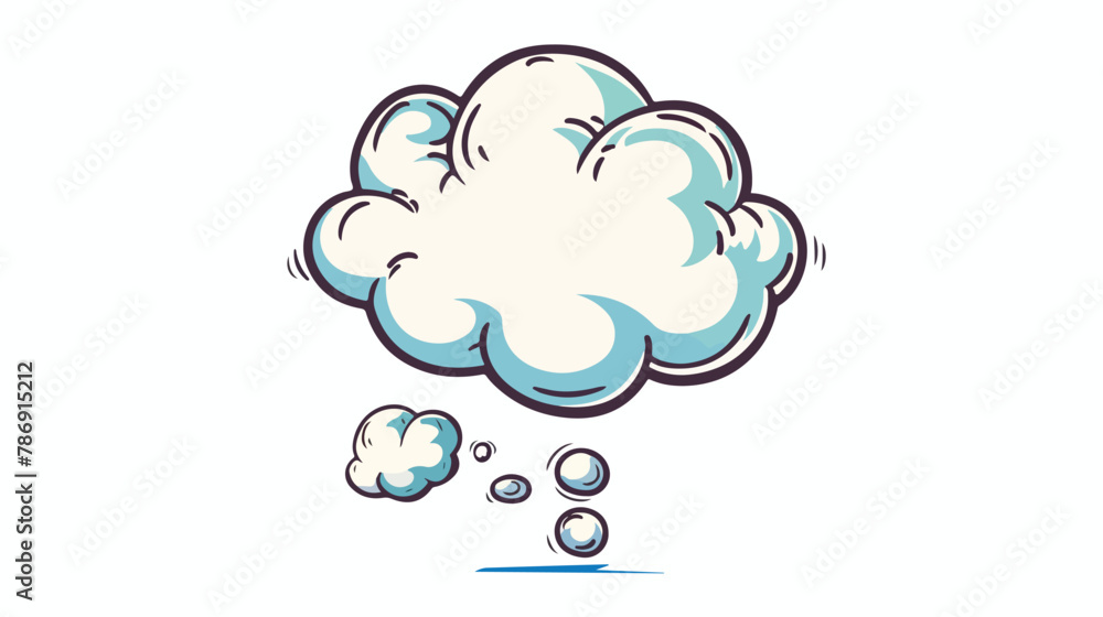 Cartoon thought cloud flat vector isolated on white background Stock ...
