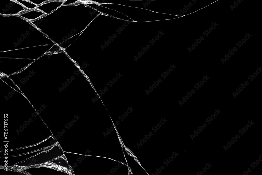 Close-up wrinkles and cracks on LCD screen glass display from ...