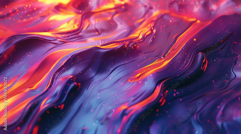 Illustrate a mesmerizing abstract art piece merging fluid lines and ...