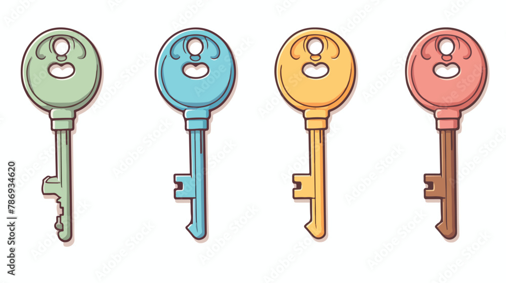 Cute cartoon bike key clipart page for kids. Vector illustration Stock ...