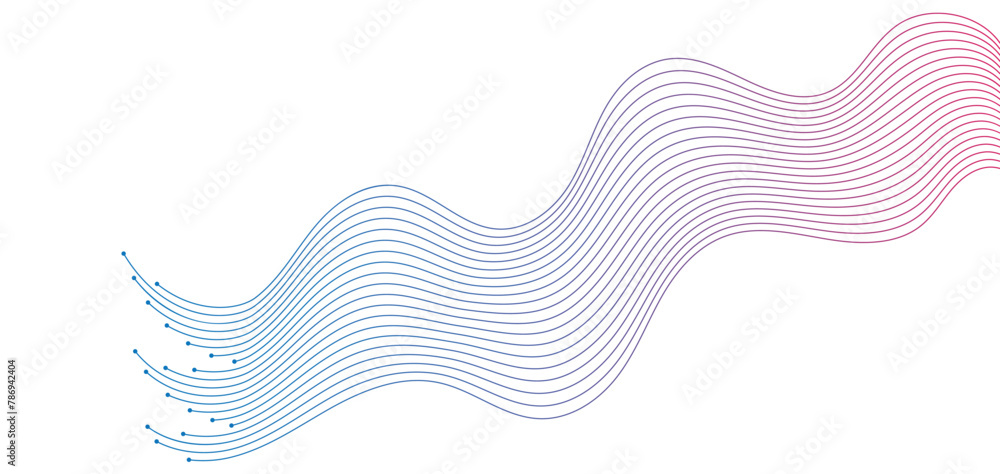 Abstract Wave Lines Forms, Dynamic Wavy Flowing on Transparent ...