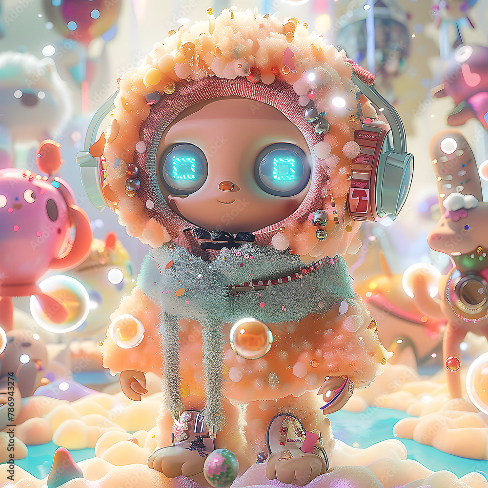 Whimsical 3D Concept Art of Curious Chubby Oracle Character with ...