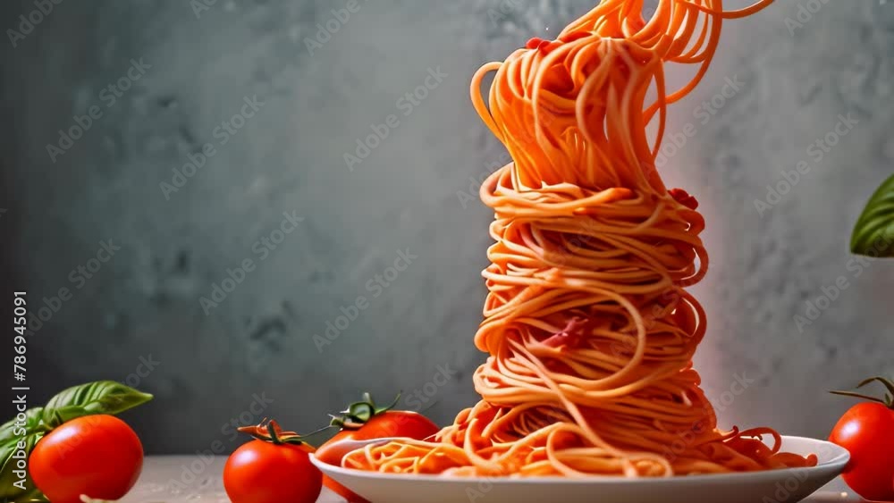 Video animation of display of Italian culinary art, featuring a ...