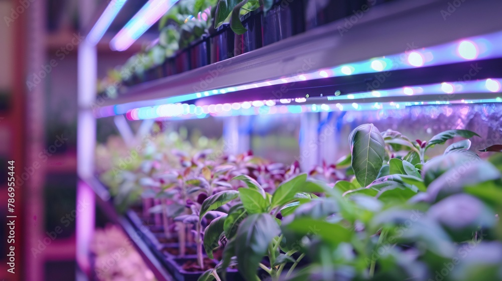 Cultivating indoor seedlings under broad-spectrum LED lights with the ...