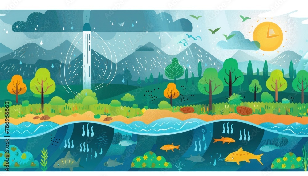 Infographic: A Graphic Representation of the Water Cycle in Nature ...