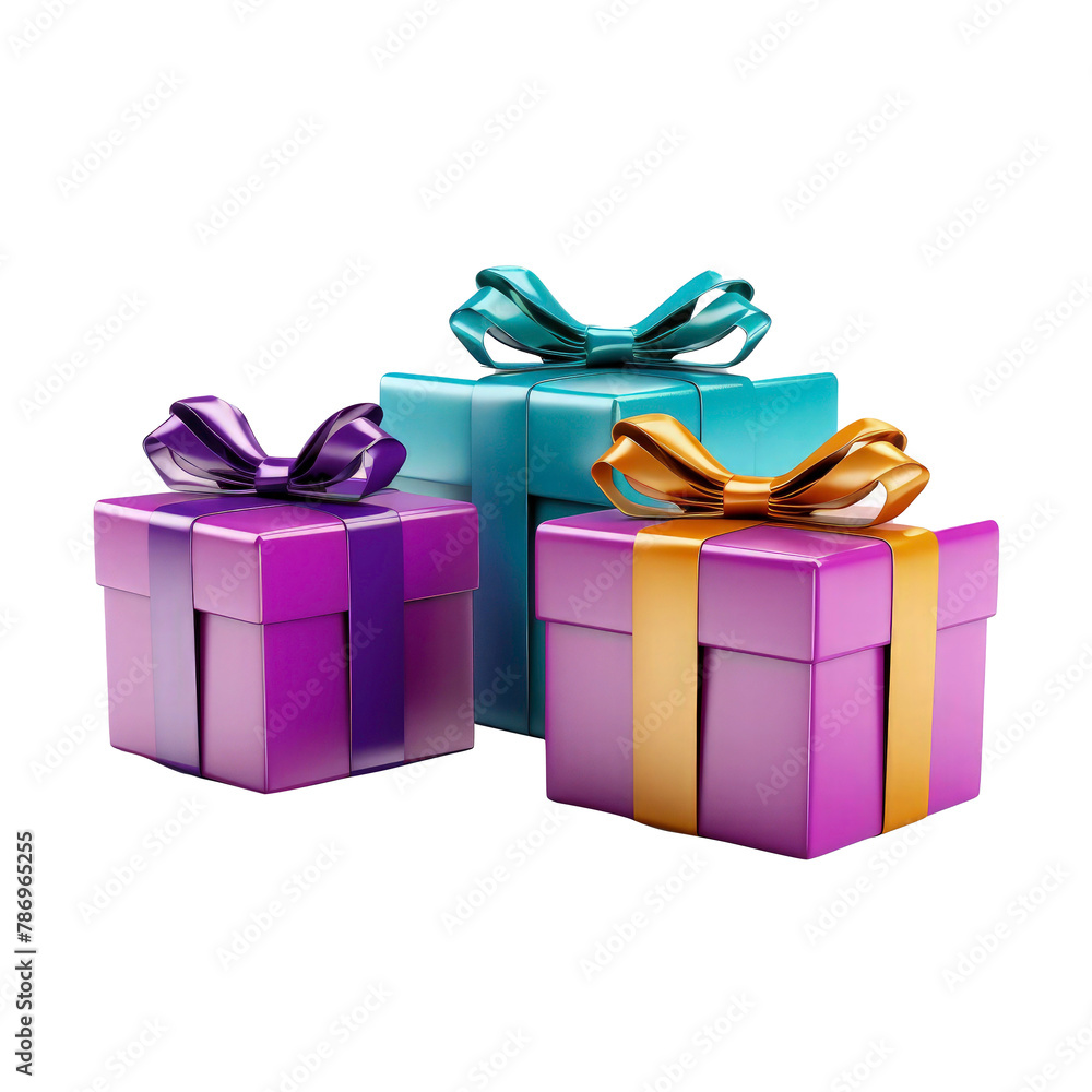 Beautifully wrapped gift boxes, gift boxes with vibrant ribbon ...