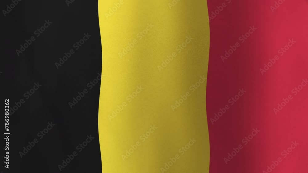 Waving Flag of Belgium, 4K Seamless Loop Animation. Belgian Flag 3d ...