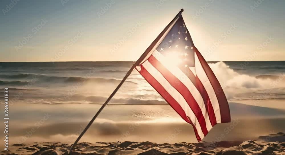 The American Flag Billowing in the Ocean Breeze: A Symbol of Freedom ...