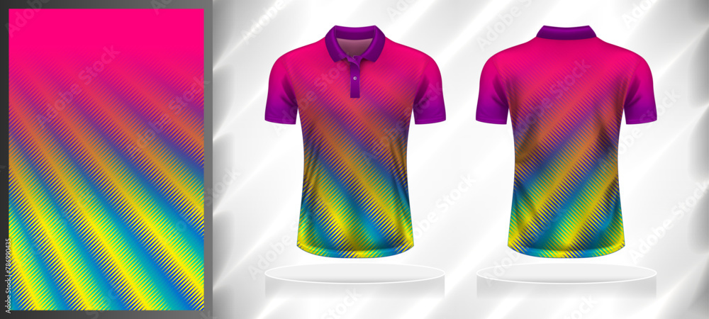 Vector Sport Pattern Design Template For Polo T Shirt Front And Back