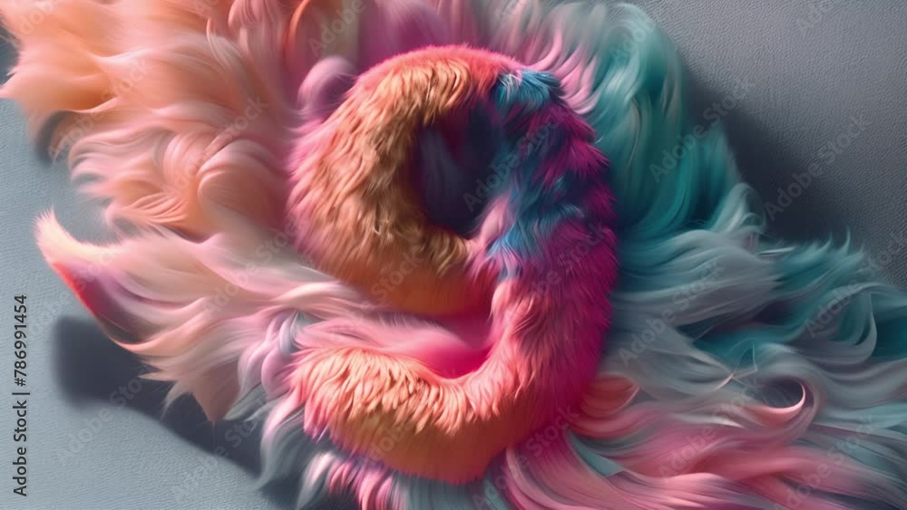 Furry number font. Easy editable digit. Soft and realistic fur. Number ...