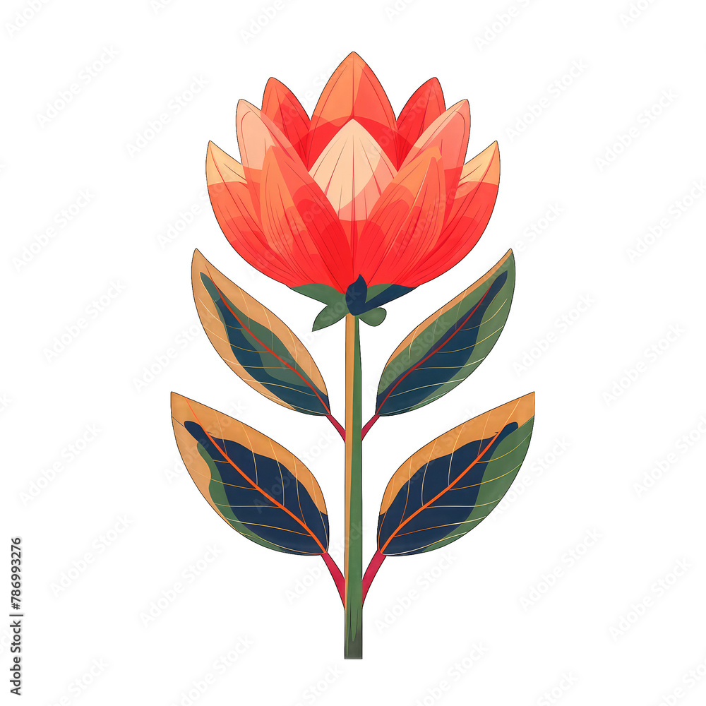 Ashoka Flower: Minimalistic Flat Vector Illustration on White ...