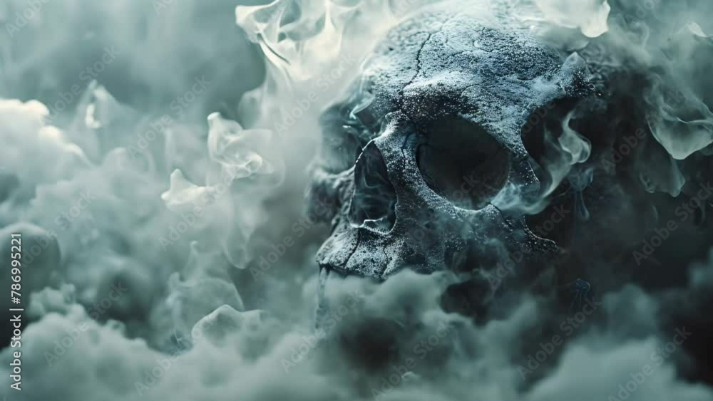 Smoke-Enshrouded Skull: Minimalist Memento Mori. Concept Memento Mori ...