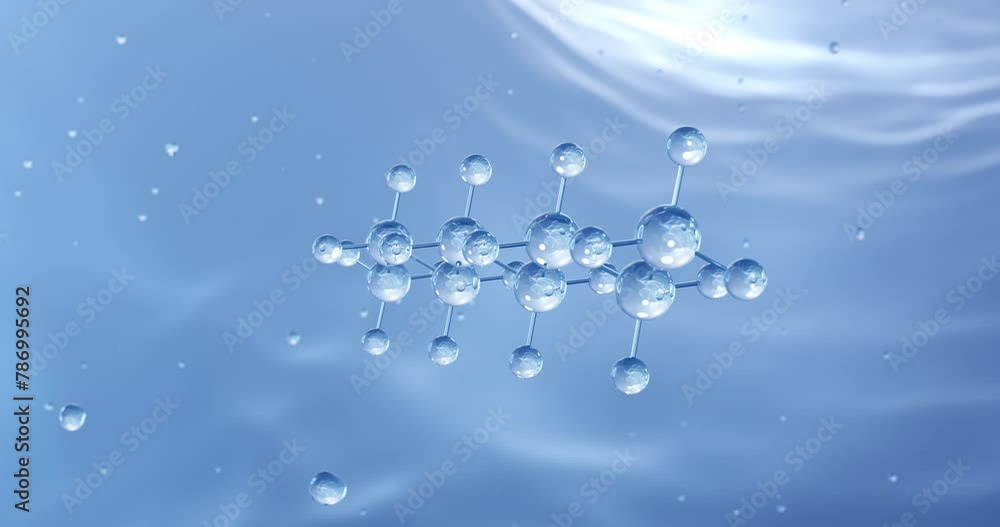 Vidéo Stock Octane rotating molecular structure, 3d model of molecule ...