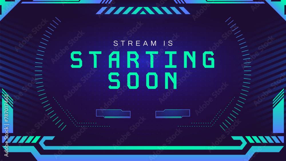 Starting stream screen ui. Game live streaming banner template, modern ...