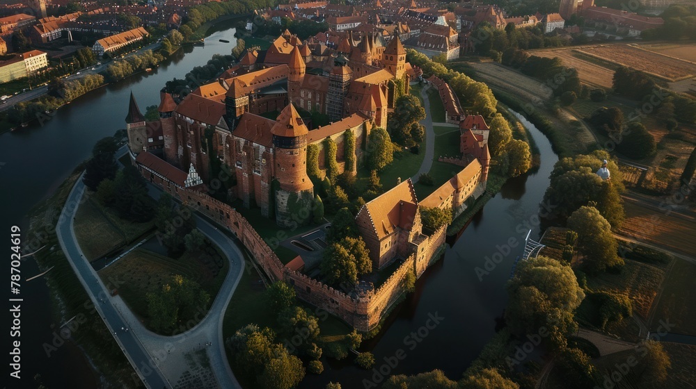 Malbork on the Nogat river the largest medieval brick castle from the ...