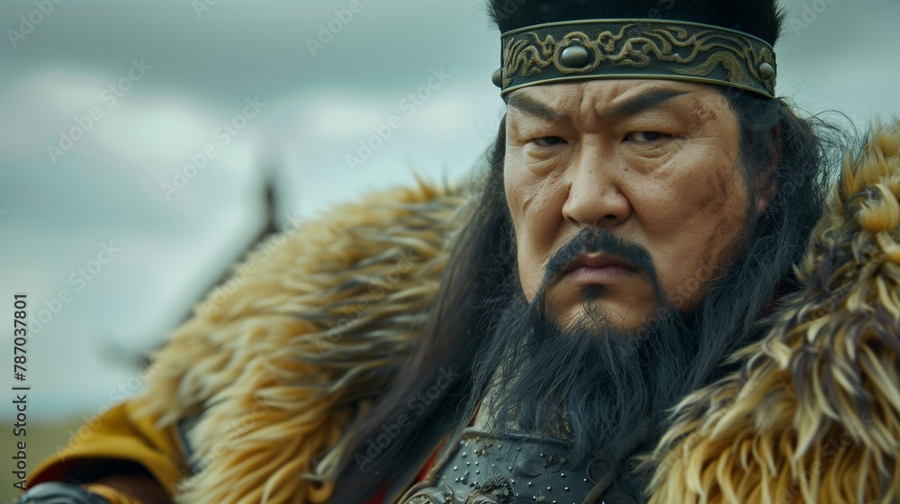 AI generated illustration of Kublai Khan, the leader of the vast Mongol ...