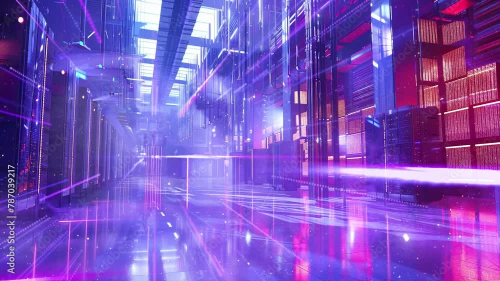 quantum computing ballroom within a futuristic research. technology ...