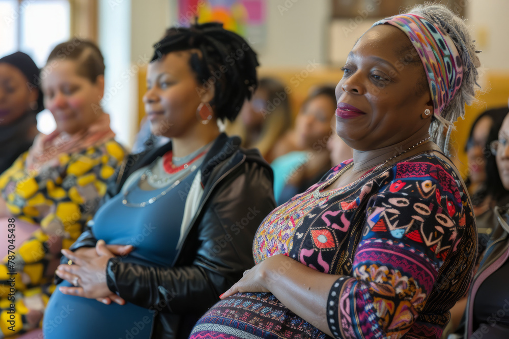 Pregnant women from multicultural backgrounds gather in the third ...