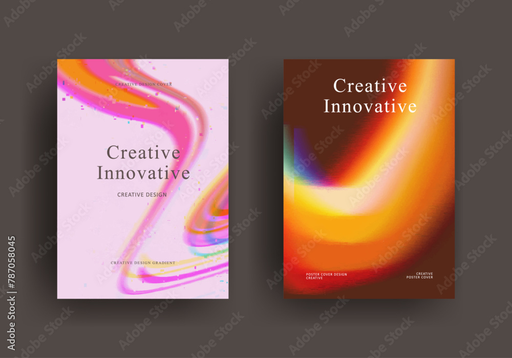 gradient cover poster template. Nostalgia, vintage 70s, 80s style ...