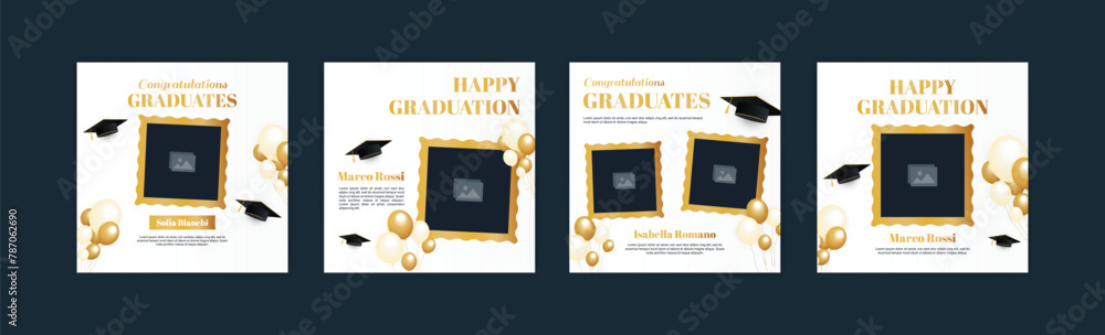 Graduation event greeting banner. Social media post banner for college ...