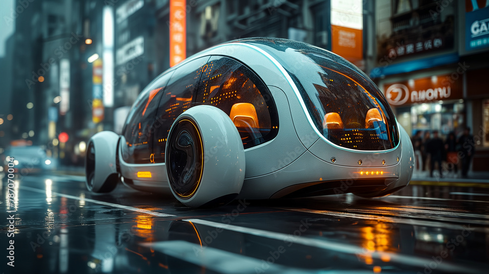 15. Urban Mobility: Amidst the hustle and bustle of a futuristic city ...