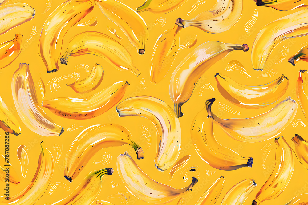 Seamless repeatable and texture pattern of fresh bananas fruits Stock ...