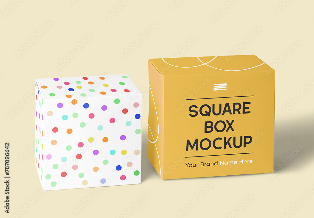 Square Boxes Mockup Stock Template | Adobe Stock