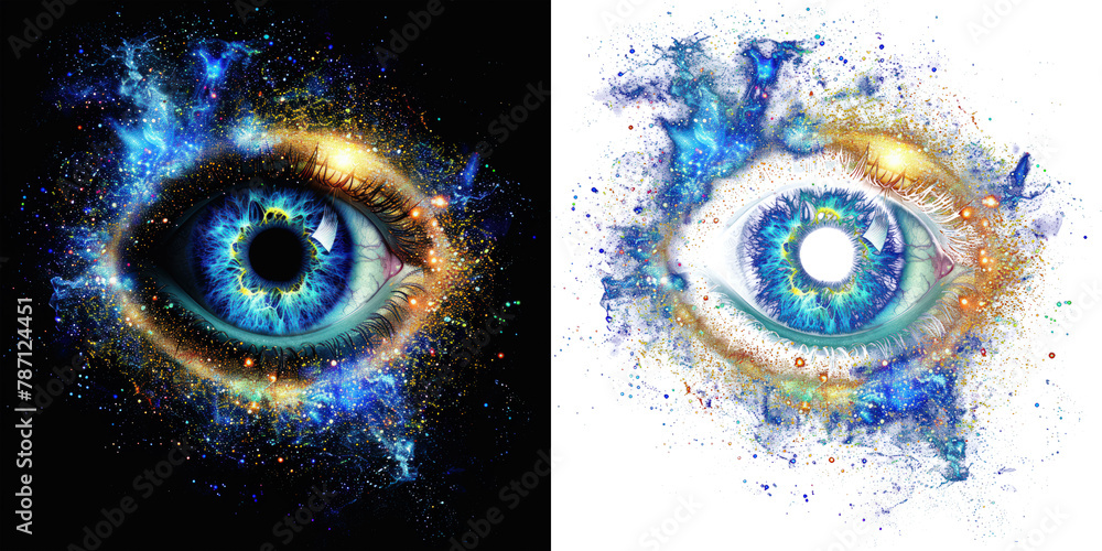 cosmic eye, galaxies swirls and stardust, spiritual cosmic energy ...