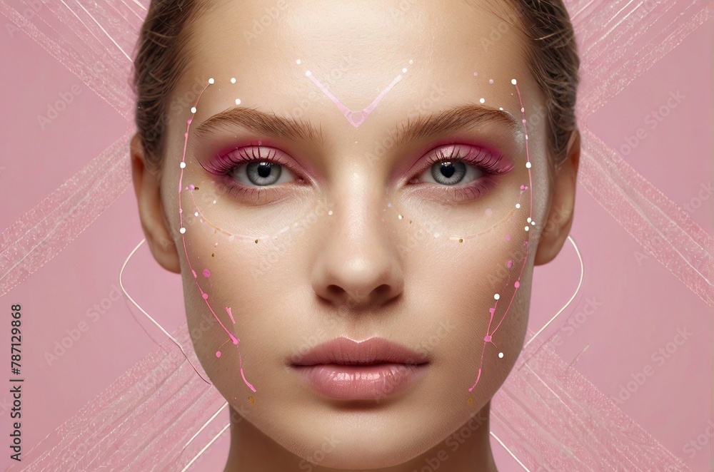 Golden ratio of the female face. The concept of beauty, surgical ...