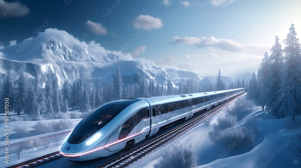 AI-generated engineers designing a futuristic winter transportation ...