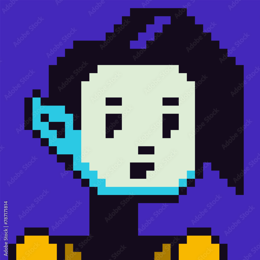 Pixel art girl monster portrait 80-s, cryptoart, 8-bit, creepy cute ...