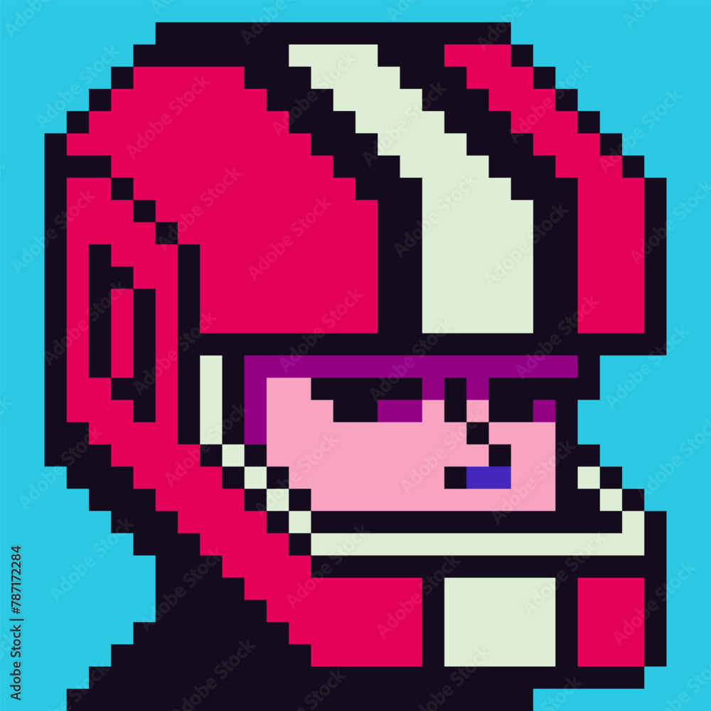 Pixel art guy in motorcycle helmet full face avatar male character, 8 ...