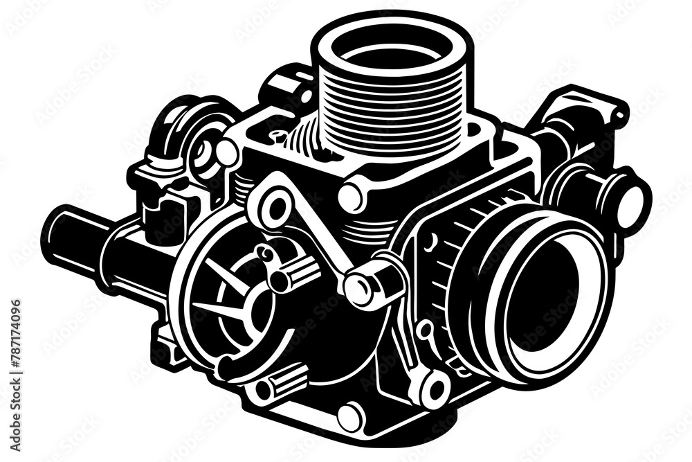 carburetor vector silhouette illustration Stock Vector | Adobe Stock