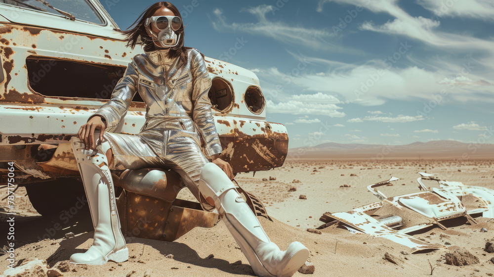 Post-apocalyptic scout in desert, perfect for survival and dystopian ...