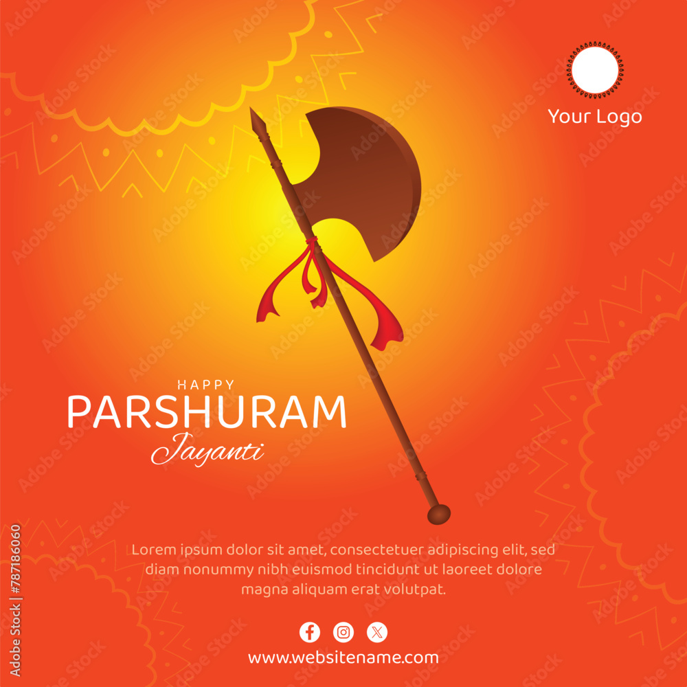 Parshuram jayanti, parshu axe weapon vector illustration wishes ...